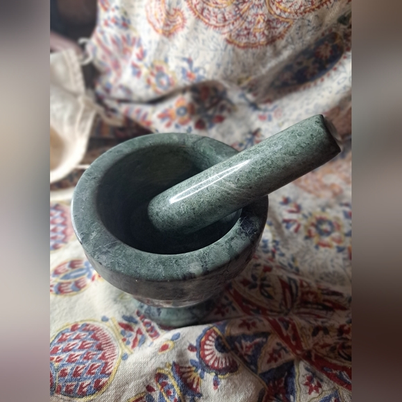 Kitchen | Green Marble Granite Imam Dasta Mortar Pestle Set Okhli Musal ...